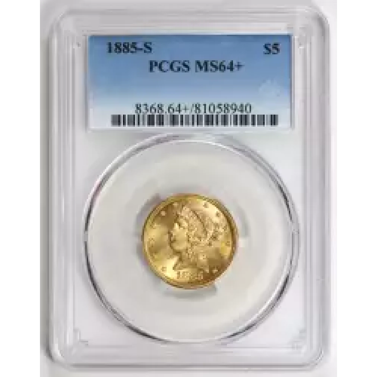1885-S Gold Half Eagles Liberty Head PCGS MS-64+ - Lost Dutchman Rare Coins