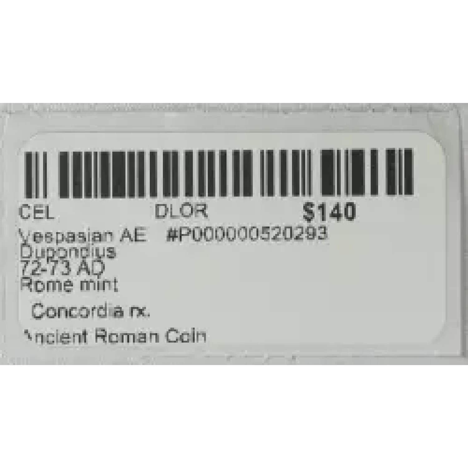 Vespasian AE Dupondius 72-73 AD Rome mint Ancient Roman Coin Concordia rx. Clear Inscriptions ...